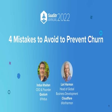 4 Mistakes to Avoid to Prevent Churn with Quolum and Cloudflare | PPT