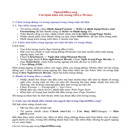 Huong dan su dung openoffice | PDF
