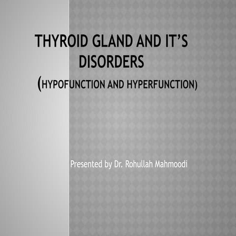 Thyroid disorders | PPTX