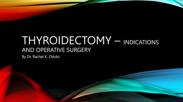 Thyroidectomy Surgery And Surgical Nursing Ppt