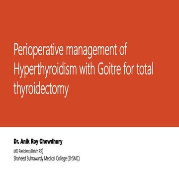 Perioperative Management of Hyperthyroidism with Goitre for Total ...