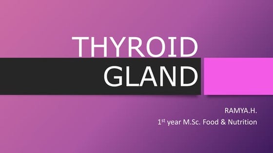 Synthesis of thyroid hormones | PPT