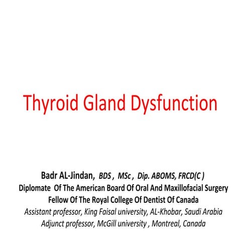 Thyroid gland dysfunction | PPT