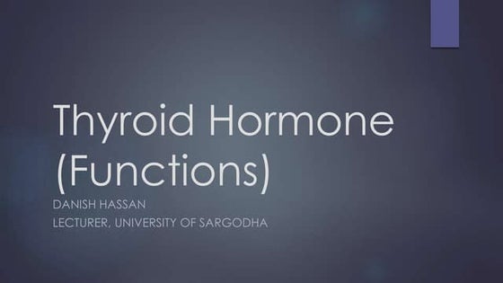 Synthesis of thyroid hormones | PPT