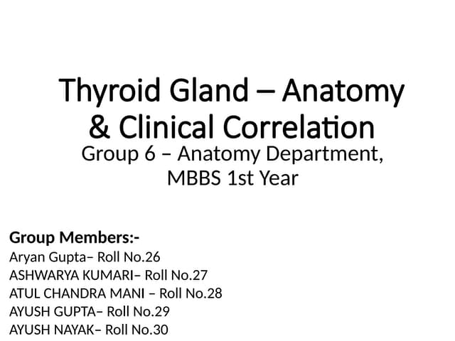 Development of Thyroid Gland (Special Embryology) | PPS