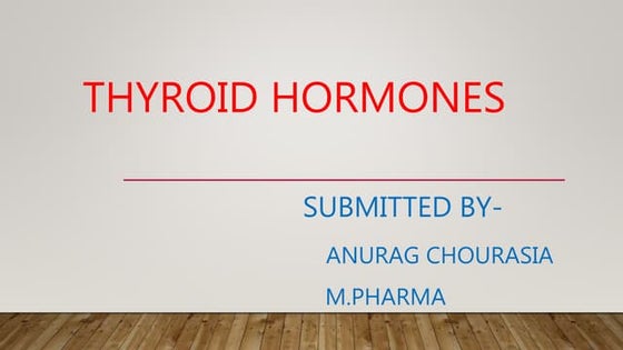 Synthesis of thyroid hormones | PPTX