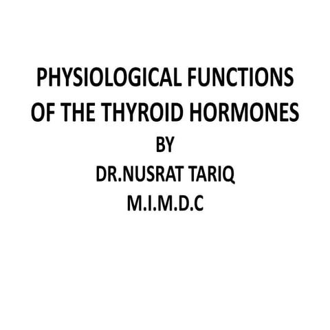 Synthesis of thyroid hormones | PPTX