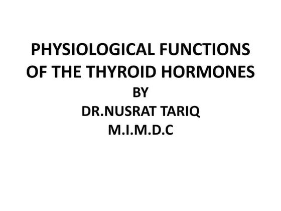 Synthesis of thyroid hormones | PPT