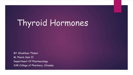 Synthesis of thyroid hormones | PPT