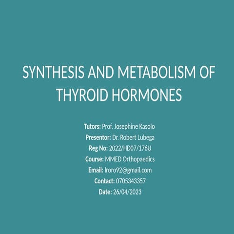 Thyroid Hormones Power Point Presen Pptx