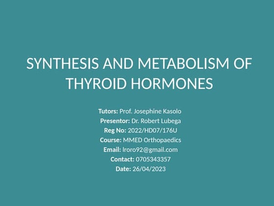 The Thyroid And Parathyriod Power Poin Ppt