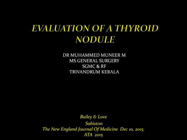 Approach To Thyroid Nodule Pptx