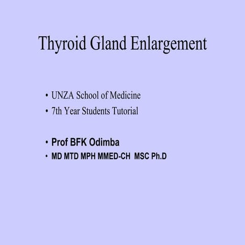 Thyroid presentation pro. odimba 18 | PDF