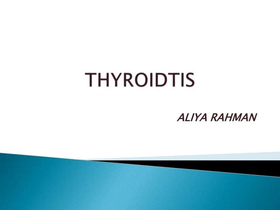 THYROIDITIS-Inflammation of the thyroid, the butterfly-shaped gland in the neck. | PPT