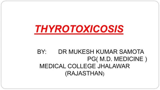 Thyrotoxicosis | PPT
