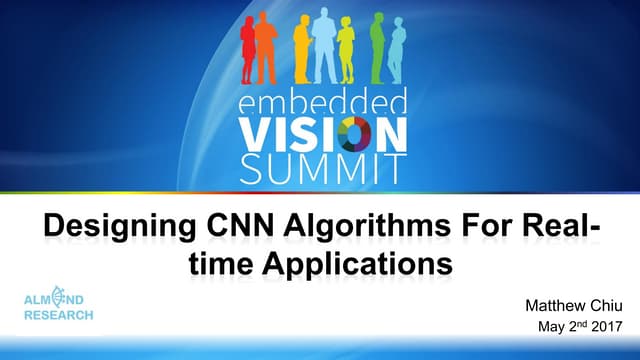 Designing Cnn Algorithms For Real Time Applications A Presentation
