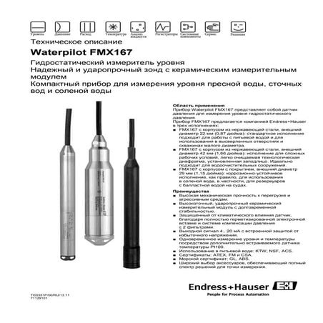 Waterpilot FMX167 Endress+Hauser | PDF