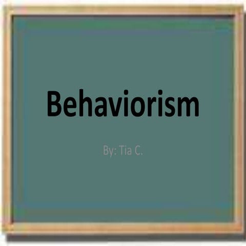 Behaviorism | PPTX