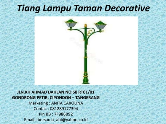 Tiang Lampu Pju Decorative CV AGUNG BERSAMA INDONESIA | PPTX