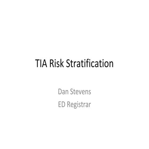 TIA risk stratification | PPT