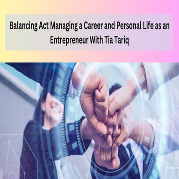 Balancing Work and Life as a Young Entrepreneur by Vinod Adani | PPTX