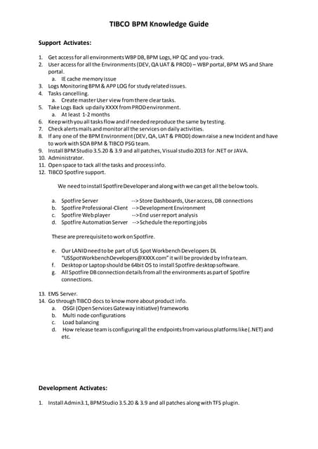 Tibco Amx Bpm Support And Dev Knowledg Pdf