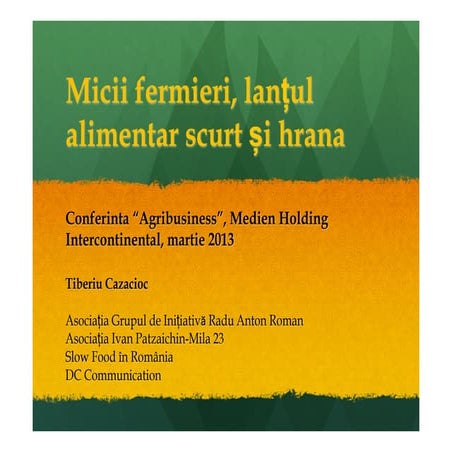 Micii fermieri, lantul alimentar scurt si hrana | PDF
