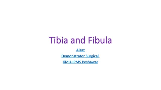 Anatomy and physiology of tibia and fibula tibia | DOC