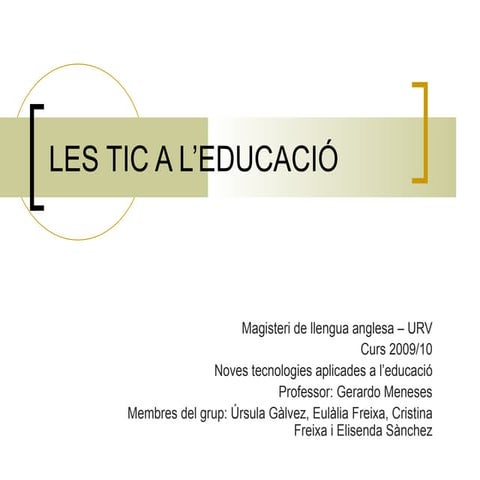 Les Tic a l'educació | PPT