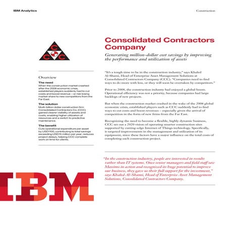 IBM Case Study of Maximo Implementation at CCC | PDF