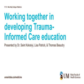 Working together in developing trauma-informed care education | PDF