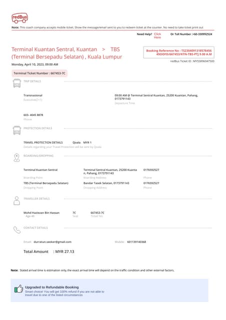 Red bus ticket | PDF | Rail Travel | Travel Type