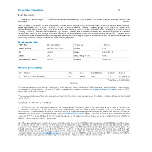 Ticket confirmation | DOCX