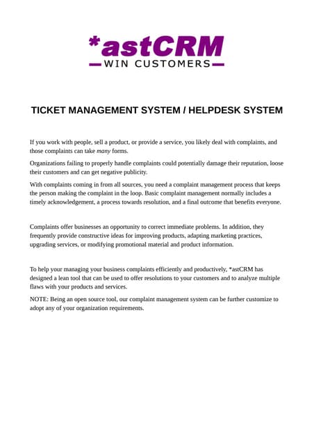 Helpdesk ticketing system | PPTX