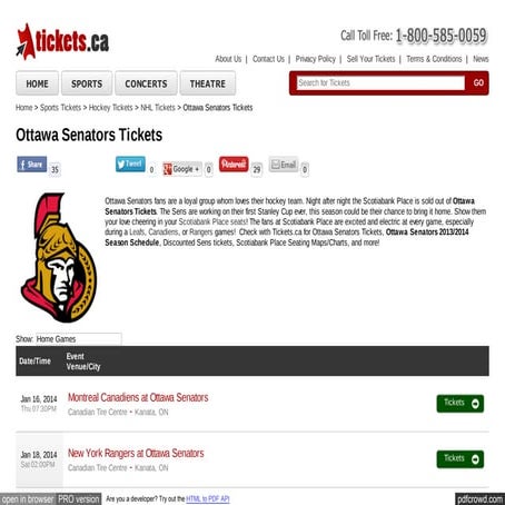 Tickets ca tickets_ottawa_senators_tickets | PDF