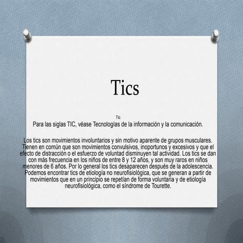 Tics y estereotipias | PPTX