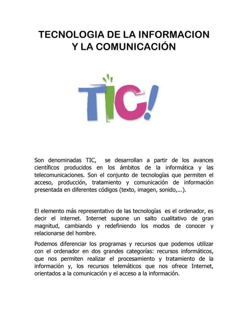 Exposición de las tic. | PPTX | Technology & Computing
