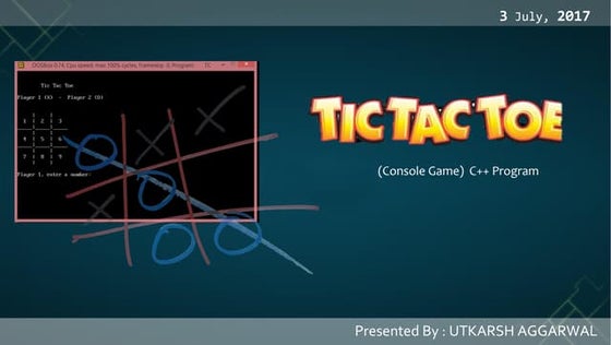 AI based Tic Tac Toe game using Minimax Algorithm | PPTX