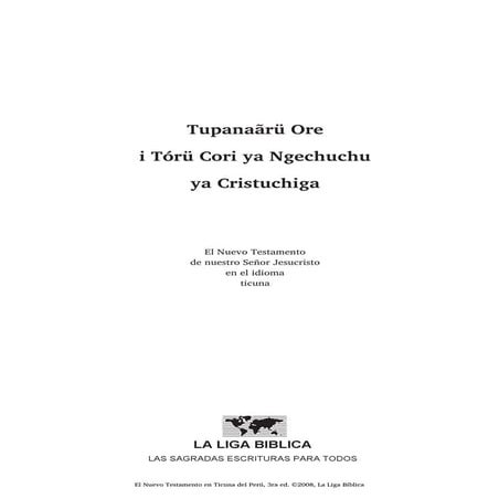 Ticuna peru bible - new testament | PDF