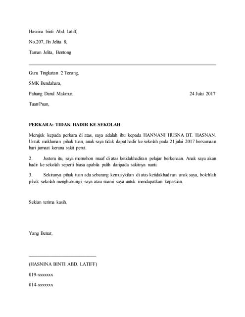Contoh surat amaran ponteng | DOC