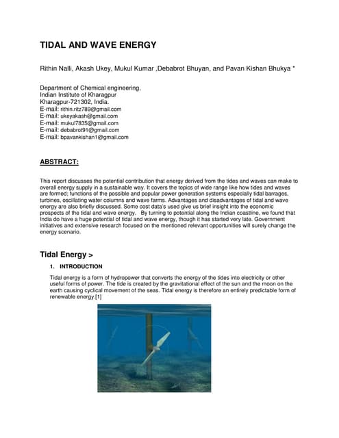 Tidal energy | PPTX