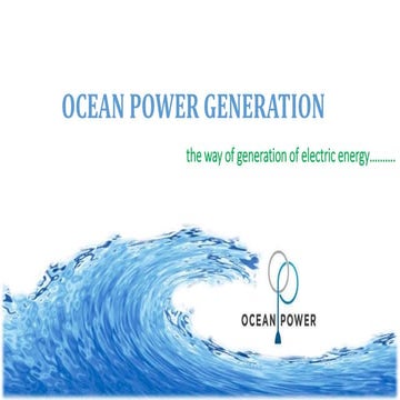 Ocean Power Generation | PPTX