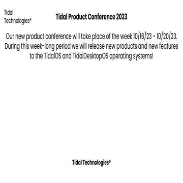 Tidal Product Conference 2023 | PPTX