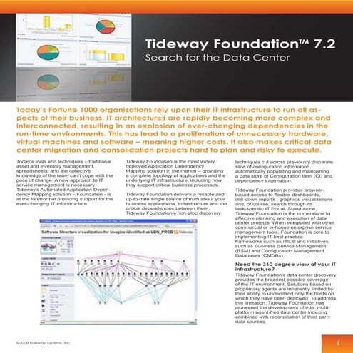 Tideway Foundation 7.2 Datasheet | PDF