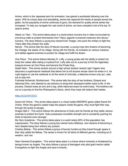 TOP 10 ANIMES | PDF
