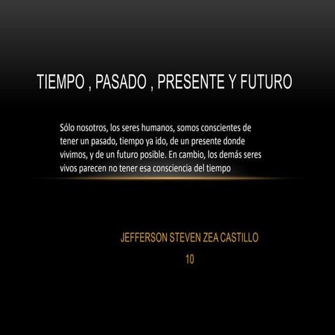 Tiempo , pasado , presente y futuro | PPTX