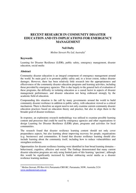 Natural Disaster Prevention Literacy Education among Intermediate-Level ...