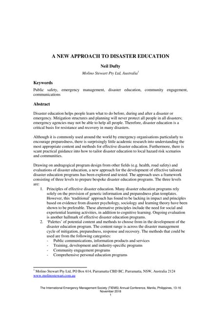 Natural Disaster Prevention Literacy Education among Intermediate-Level ...