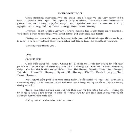 Daily routines | DOCX