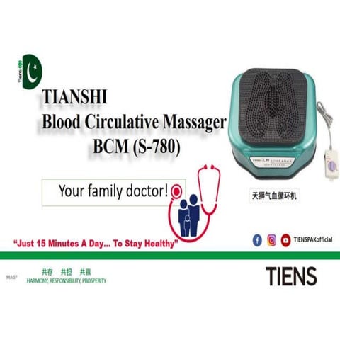 Tiens Blood Circulative Massager - BCM S-780 | PPTX
